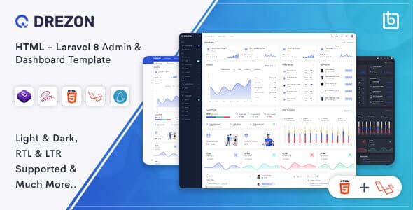 Drezon - HTML & Laravel Admin Dashboard Template - ShareWordpress.Net