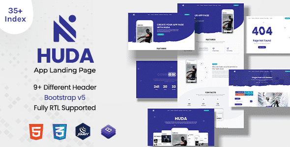 Huda | App Landing Page - ShareWordpress.Net