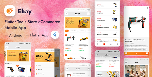 Ehay - Tools & Parts Store eCommerce Flutter App + Admin Dashboard - ShareWordpress.Net