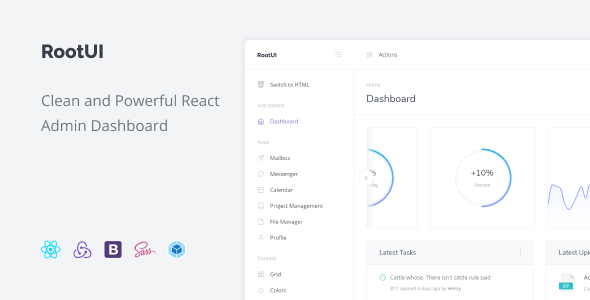 RootUI - React Admin Dashboard with Redux and Bootstrap 4 - ShareWordpress.Net