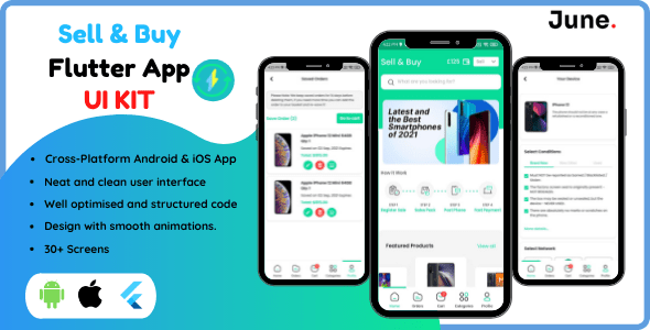 Buy and Sell used mobile and electronics - Flutter App UI Kit - ShareWordpress.Net