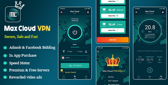 Max Cloud VPN with Speed Meter App Source Code - ShareWordpress.Net