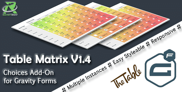 Table Matrix for Gravity Forms - Multiple Choice Field Add-On ...