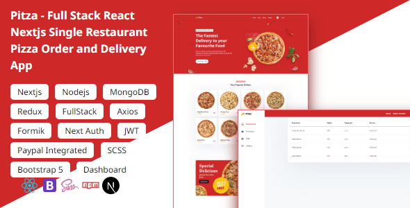 Pitza - Full Stack React Nextjs Single Restaurant Pizza Order And ...