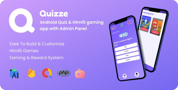 Quizze | Android Quiz App |Android Gaming App | Android Studio Full App + Admin Panel ...