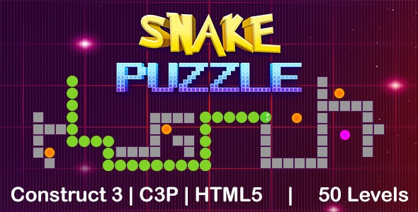 Snake Puzzle Game (Construct 3 | C3P | HTML5) 50 Levels ...