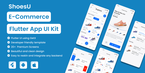 ShoesU Ecommerce Flutter app UI Kit - ShareWordpress.Net