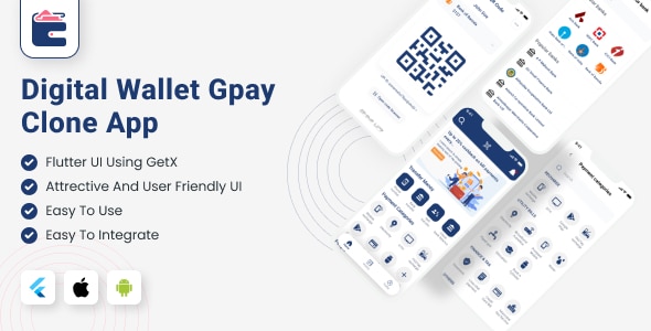 Digital Wallet Gpay Clone Flutter App UI Kit - ShareWordpress.Net