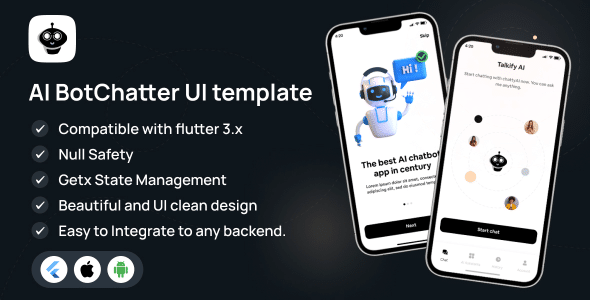 AI BotChatter UI Template: The AI Chat Expert in Flutter 3.x (Android ...