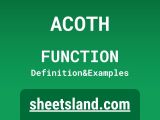 Acoth Function Definition Formula Examples And Usage