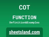 Cot Function Definition Formula Examples And Usage