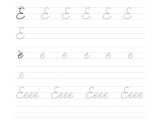 Cursive E Free Cursive Writing Worksheet For Small And Capital E Practice