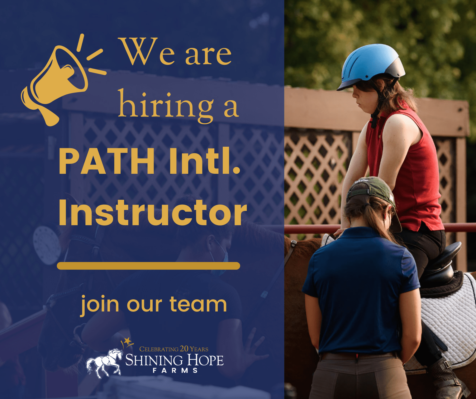 PATH Intl. Therapeutic Horseback Riding Instructor - Shining Hope Farms