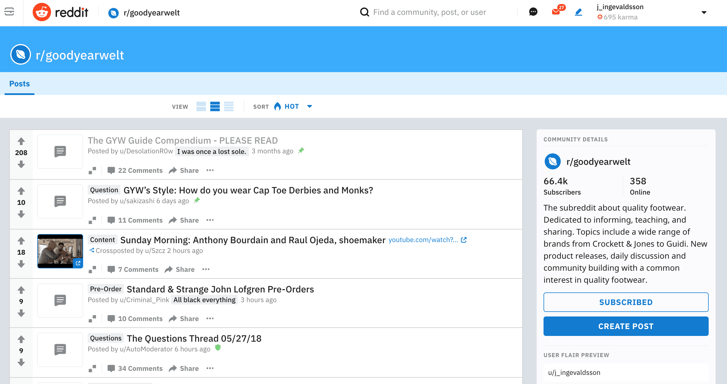 The web tip - The Reddit forum Goodyear Welt - Shoegazing.com
