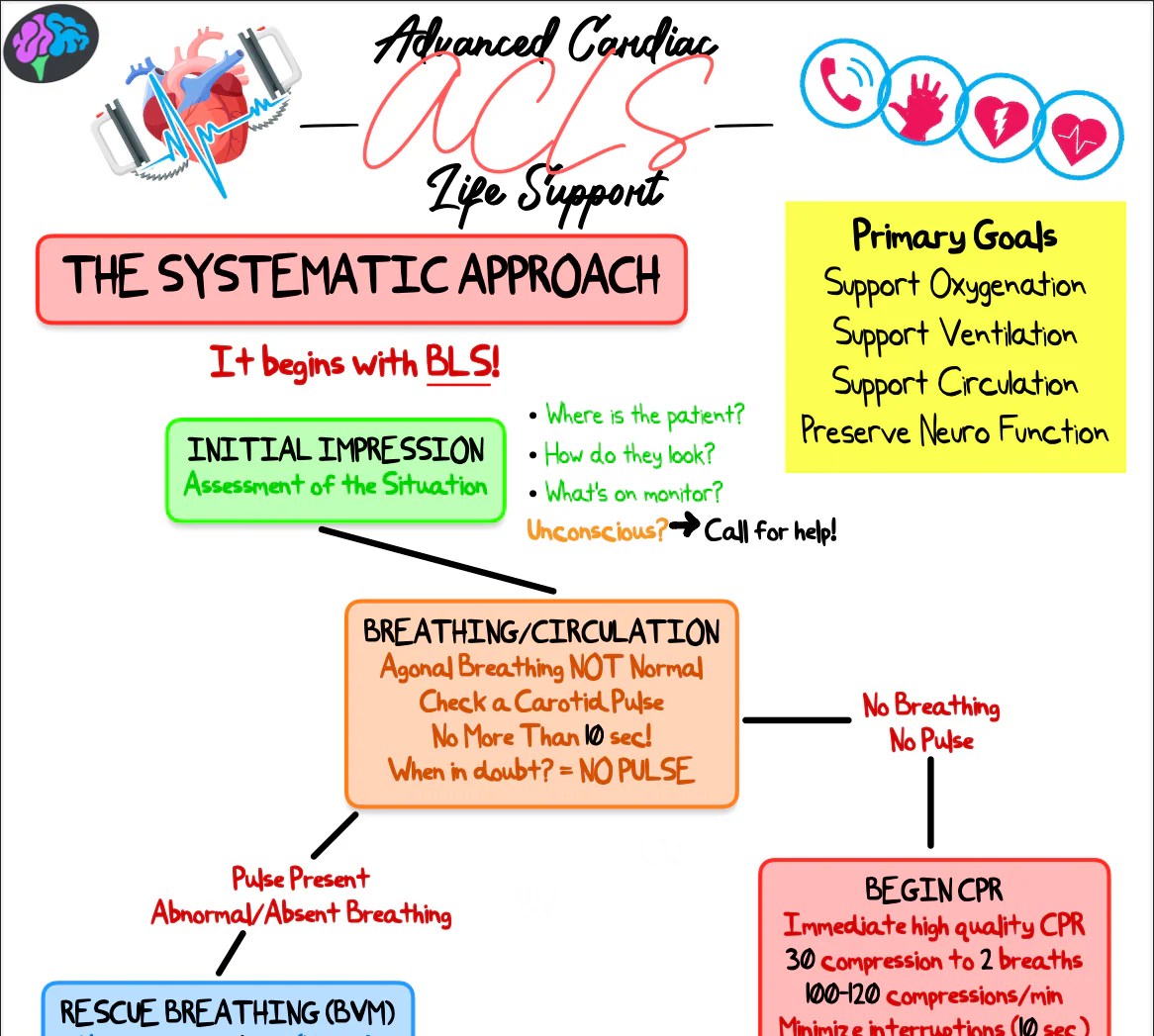 Acls Review Notes Pdf Icu Advantage