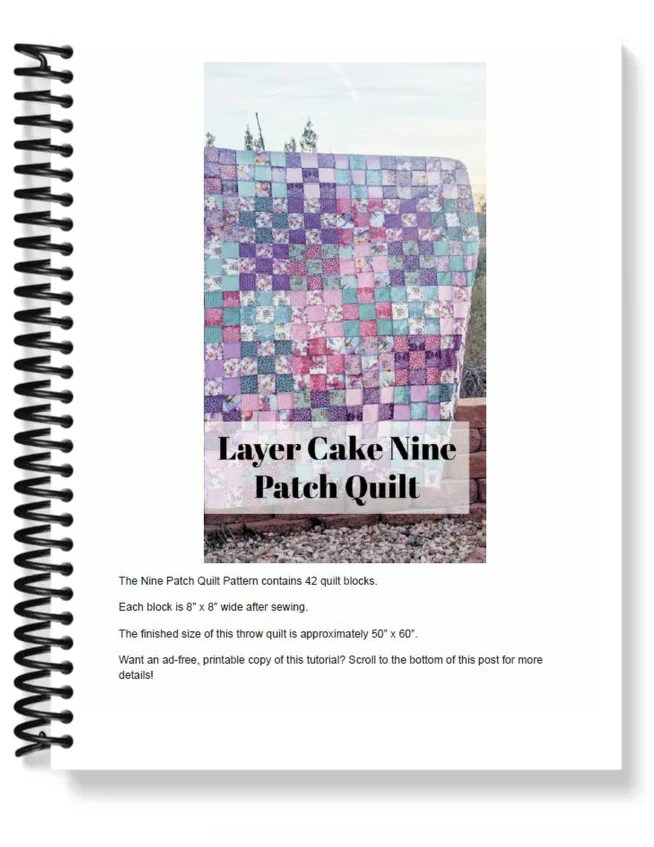 Nine Patch Quilt Pattern Pdf Tutorial Patchwork Posse