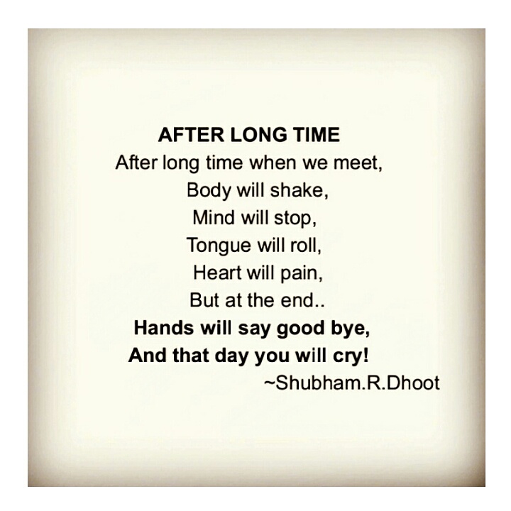 After long time. – shubhamdhoot