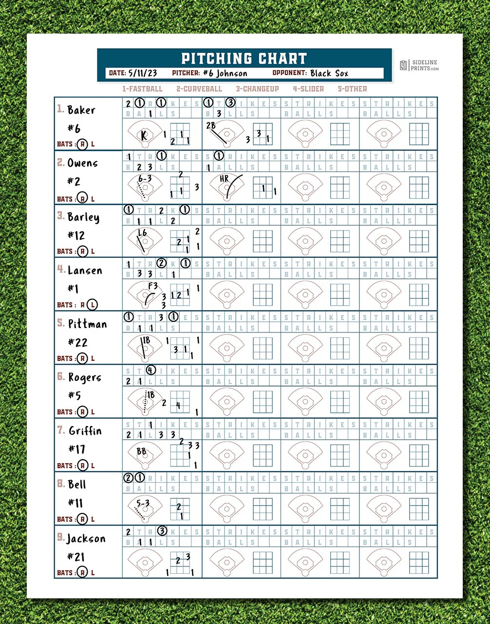 Printable Softball Pitching Chart Pdf Free 11 Sample Pitching Chart