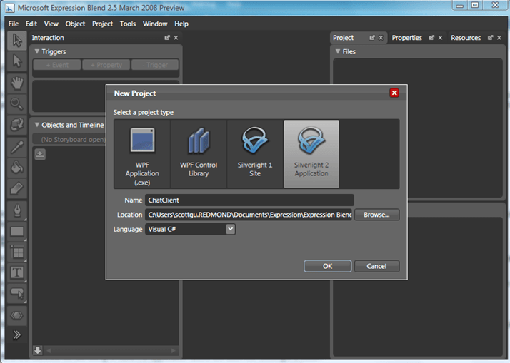 Primer vistazo usando Expression Blend con Silverlight 2 – juanlao