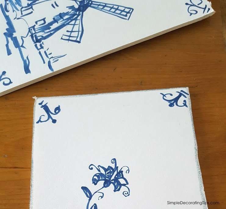 How I Made Faux Delft Tiles - Simple Decorating Tips