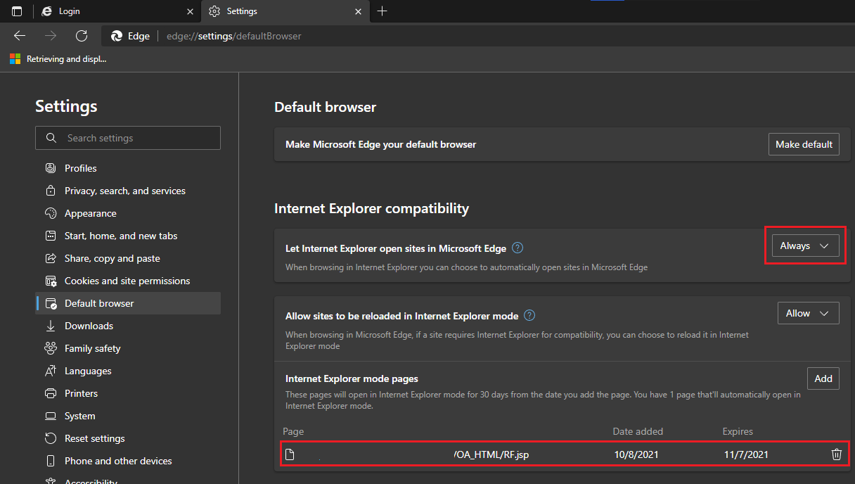 Oracle Application R12 | Using Microsoft Edge Chrome for versions 11 ...