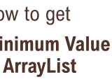 Java Get Minimum Value In Arraylist