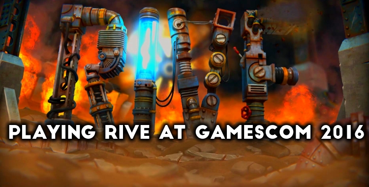 Playing RIVE at Gamescom 2016! (Interview w/Two Tribes) - Simply Binge