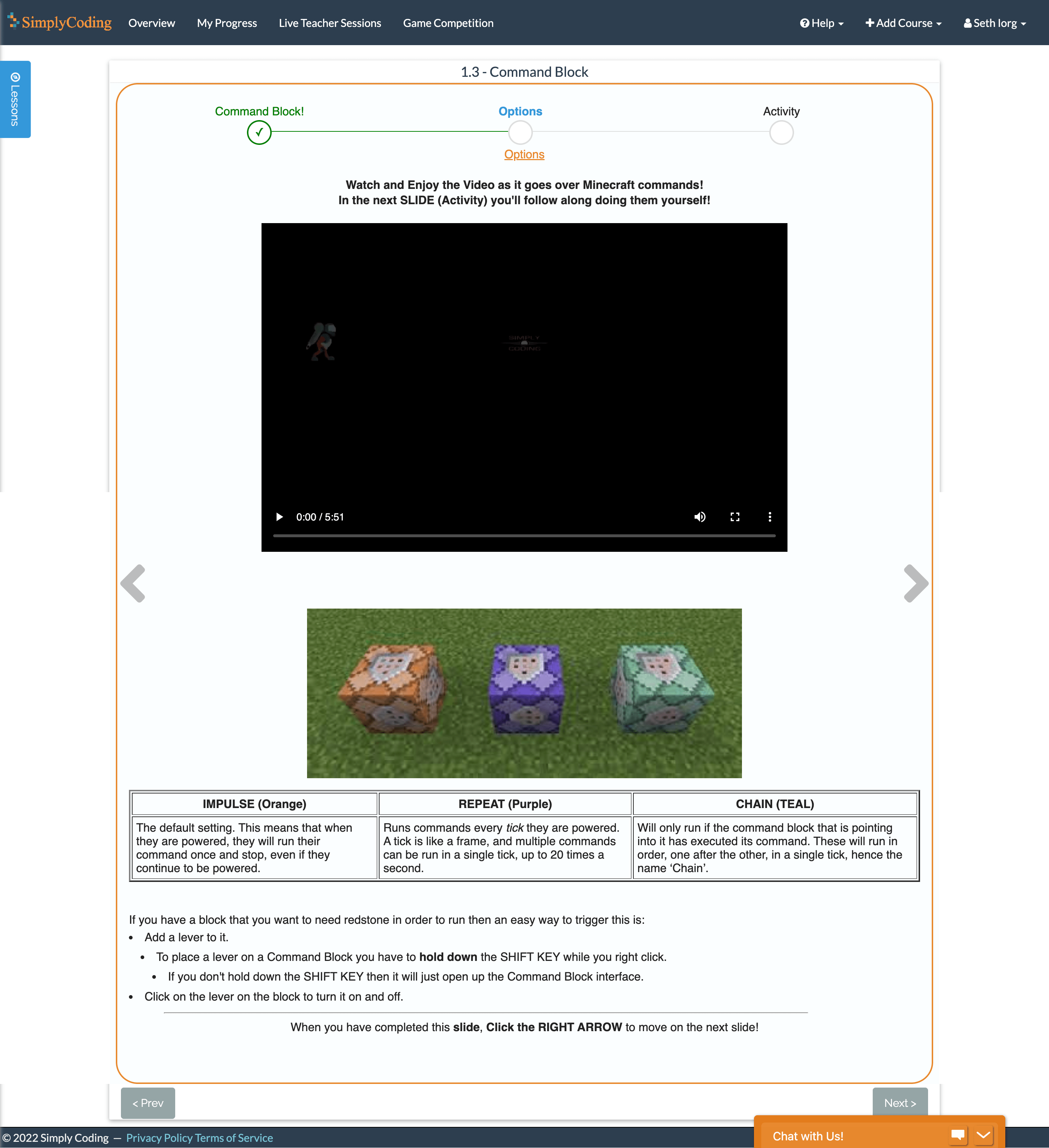 Learn to Code Command Blocks in Minecraft Course Age 9+