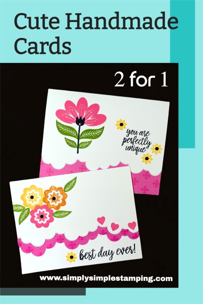 Cute Handmade Cards: Use Border Dies to Make 2 Cards At One Time