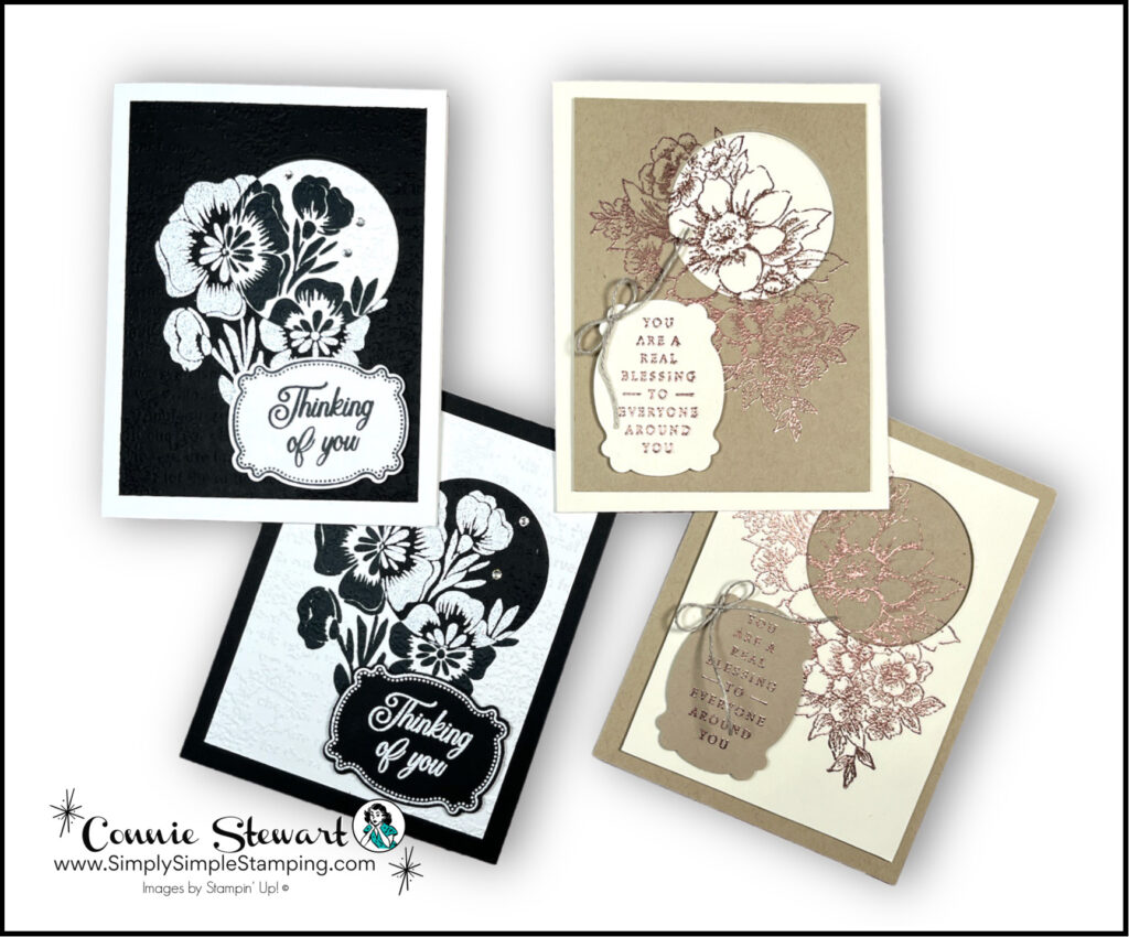 Split Negative Handmade Card: DIY Tutorial To 4 Beautiful Cards