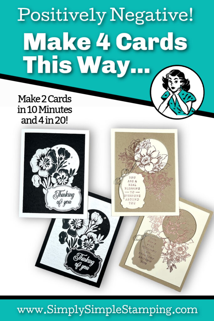 Split Negative Handmade Card: DIY Tutorial To 4 Beautiful Cards