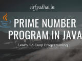 Prime Number Program In Java Write A Program To Print Prime Number