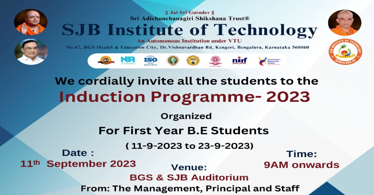SJB INSTITUTE OF TECHNOLOGY – SRI ADHICHUNCHANAGIRI SHIKSHANA TRUST ...