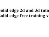 Solid Edge Tutorial And Solid Edge Free Training For Beginners