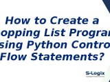Python Sample For Control Flow Statement List Program S Logix