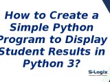 Implement Sample Code For Display Student Results Using Python S Logix