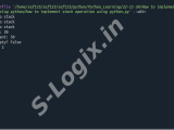 Sample Code For Implement Stack Operations Using Python S Logix