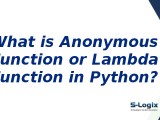 Python Sample Code For Anonymous Function Or Lambda Function S Logix