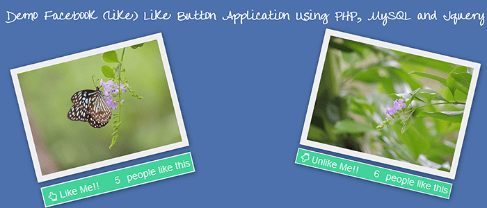 Demo Facebook Like Button Application Using Php Mysql Jquery And Ajax