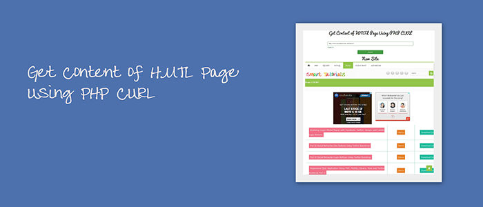 Get Content of HMTL Page Using PHP CURL