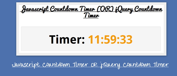 Javascript Countdown Timer