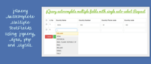 jQuery Autocomplete Mutiple Fields Using jQuery, Ajax, PHP and MySQL