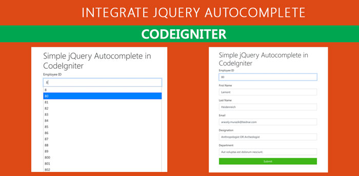 Integrate Jquery Simple And Multi Textfield Autocomplete With Codeigniter