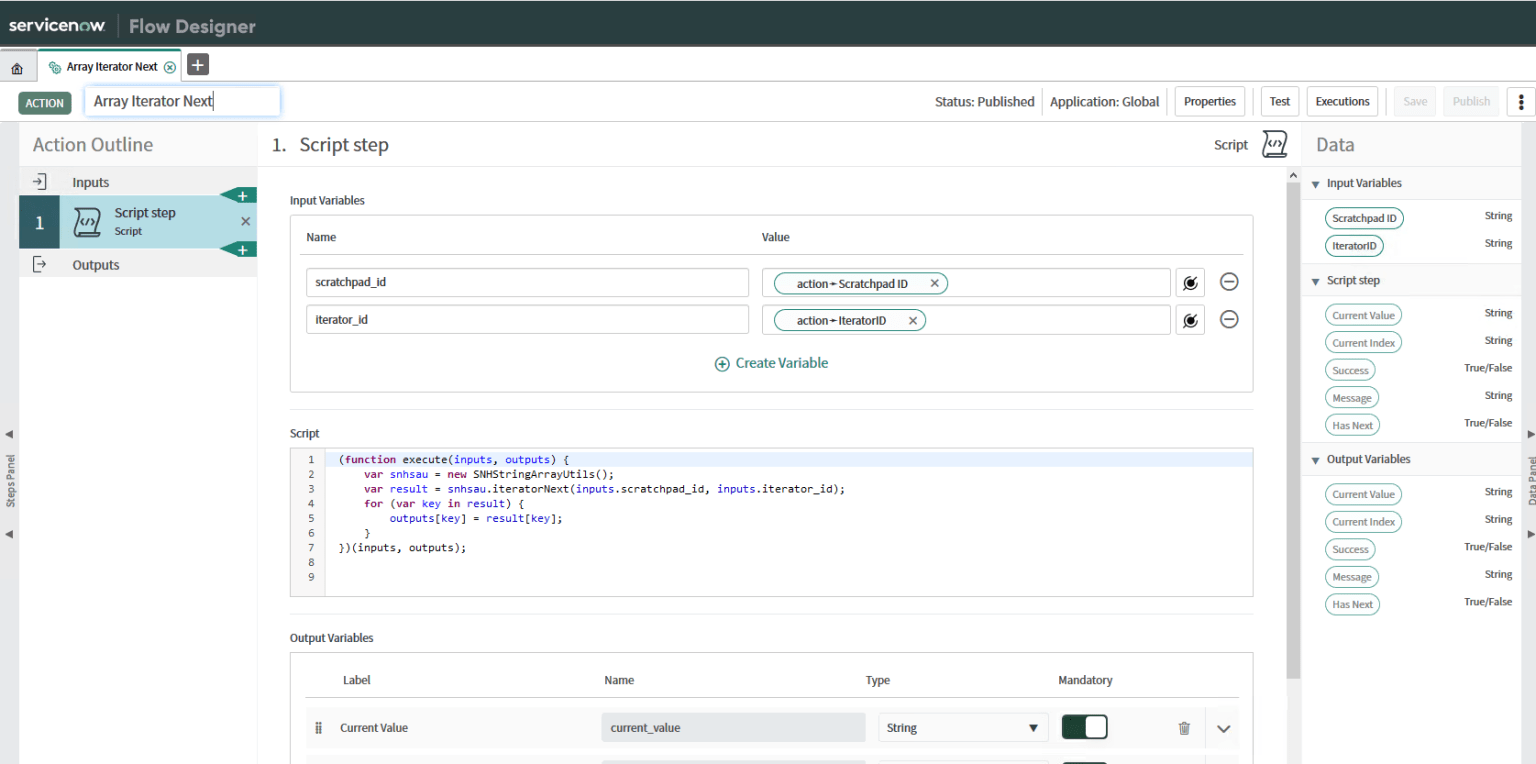 Flow Designer Array Iterator – snhackery
