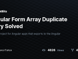 Angular Form Array Duplicate Entry Solved Stackblitz