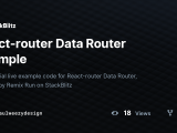 React Router Data Router Example Stackblitz