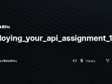 Deploying Your Api Assignment 1 Stackblitz