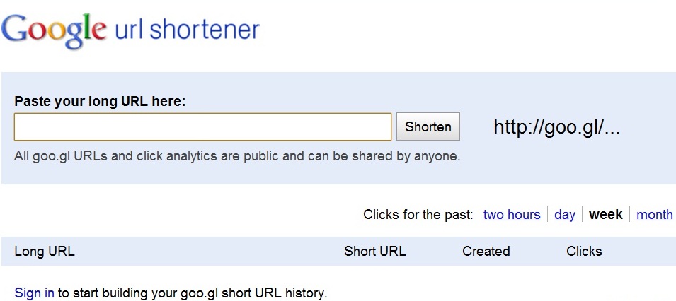 Google URL Shortener API Released