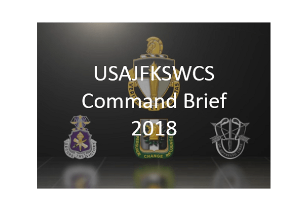 Video - USAJFKSWCS Command Brief 2018 | SOF News