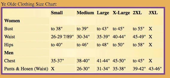 Size Charts | Sofis Stitches